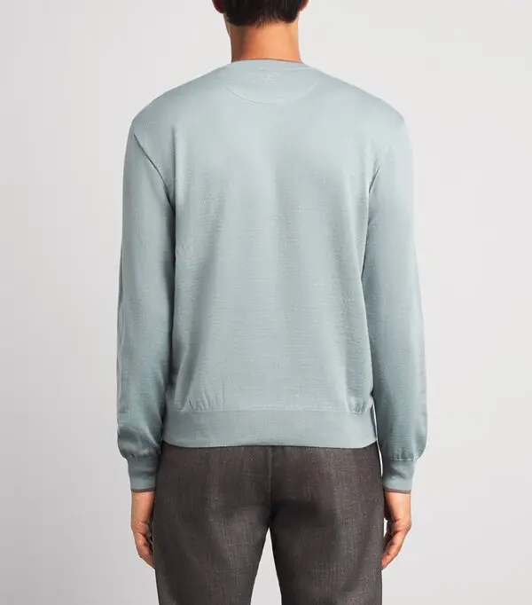 Paul & Shark Virgin Wool-silk Crew-neck Sweater