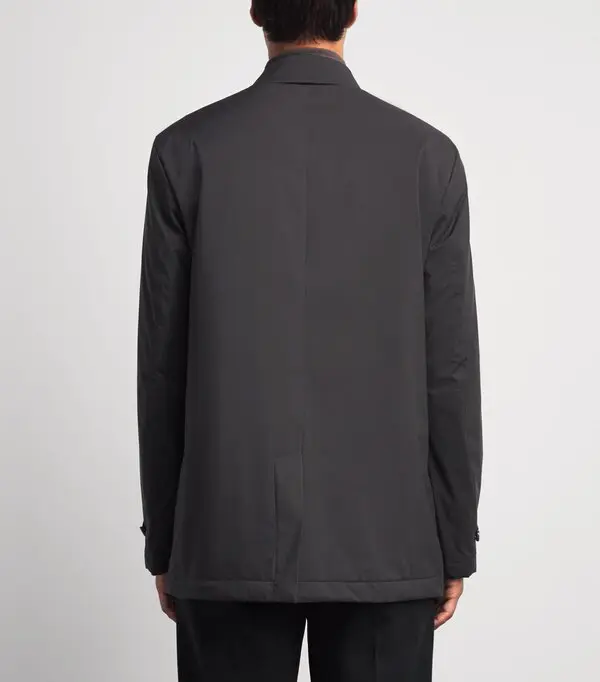 Paul & Shark Padded Jacket With Leather Trim