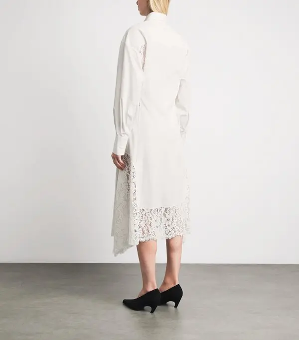 Stella McCartney Organic Cotton Lace-panel Midi Shirt Dress