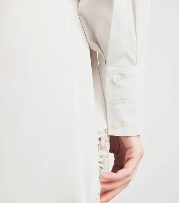 Stella McCartney Organic Cotton Lace-panel Midi Shirt Dress