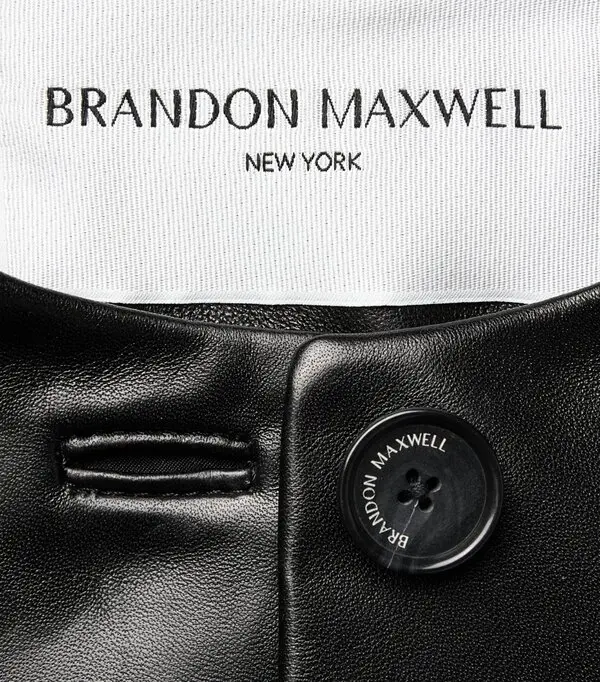 Brandon Maxwell Ryder Leather Cropped Jacket