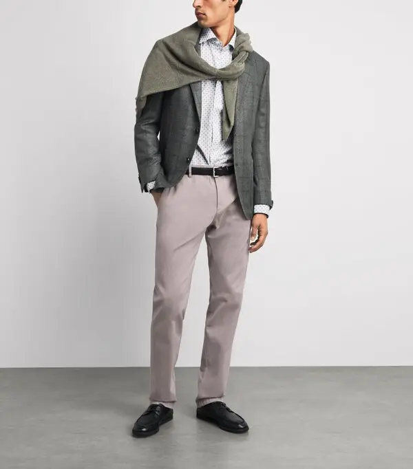 Paul & Shark Cotton-cashmere Straight Chinos - Navy