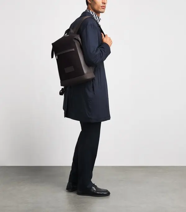 Paul & Shark Suede-leather Logo Backpack