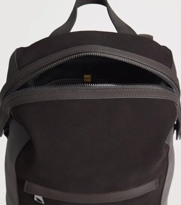 Paul & Shark Suede-leather Logo Backpack