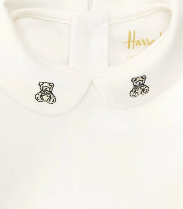 Harrods Pima Cotton Embroidered Bodysuit