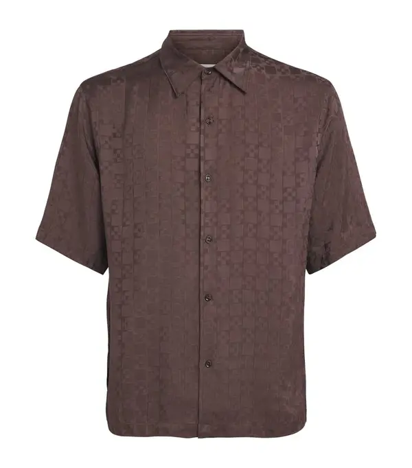 Sandro Jacquard Cross Short-sleeve Shirt - Brown