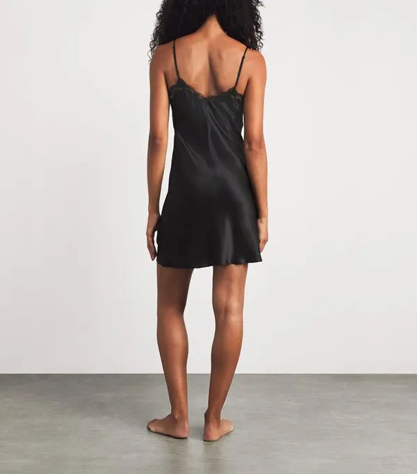 Simone Perele Silk-blend Lace Trim Slip Dress