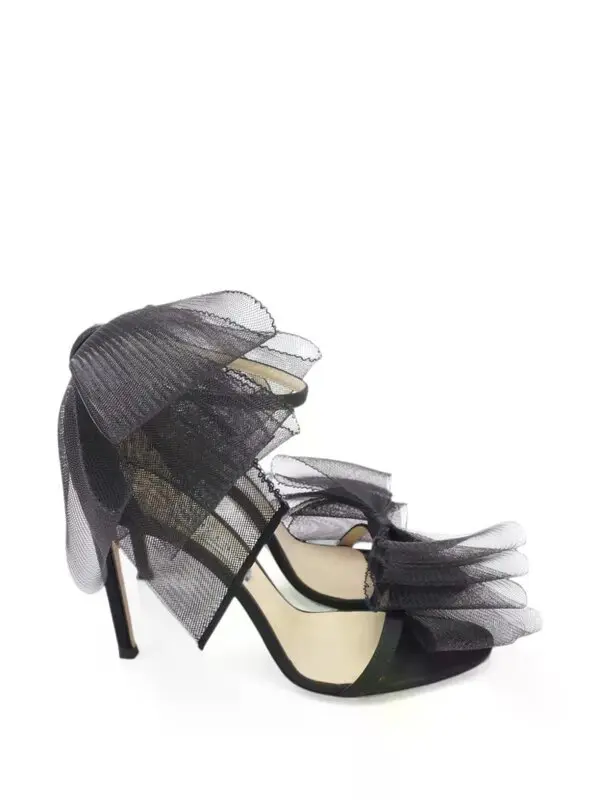 JIMMY CHOO Aveline Bow-detail Ankle-strap Sandals - Black