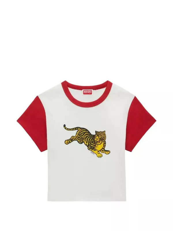 Kenzo Jumping Tiger Cropped Cotton T-shirt
