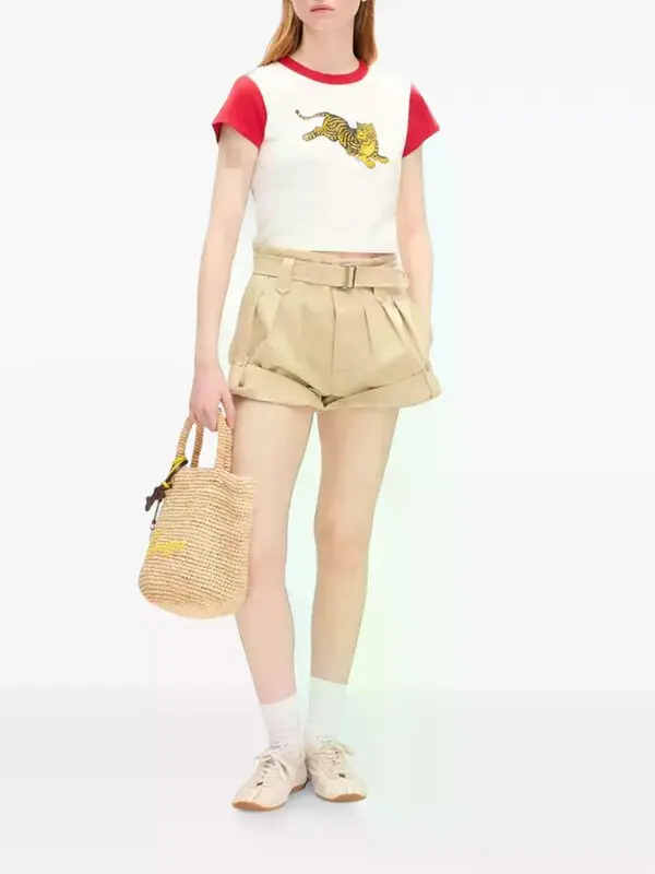 Kenzo Jumping Tiger Cropped Cotton T-shirt