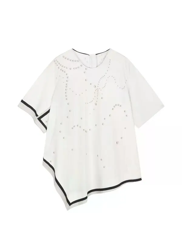JNBY Asymmetric Pearl Print Blouse - Neutrals