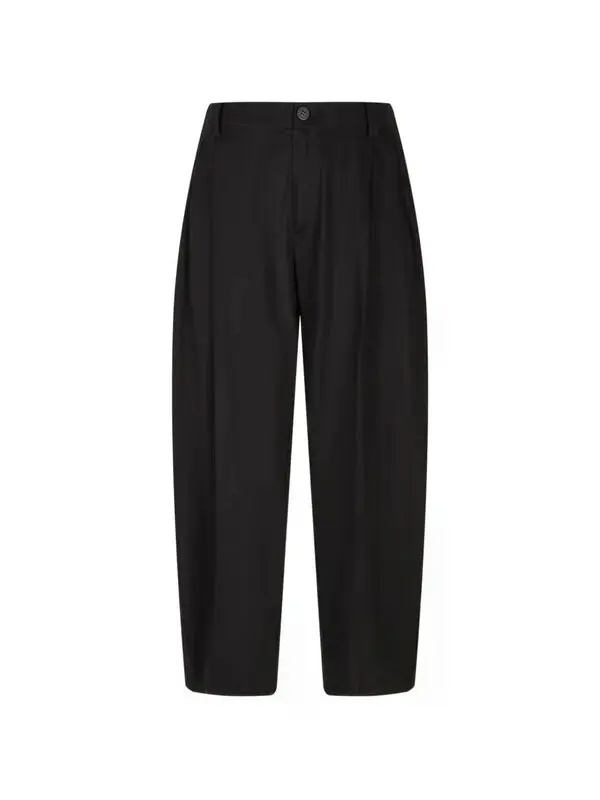 CROQUIS Double-pleat Curved-leg Trousers - Black
