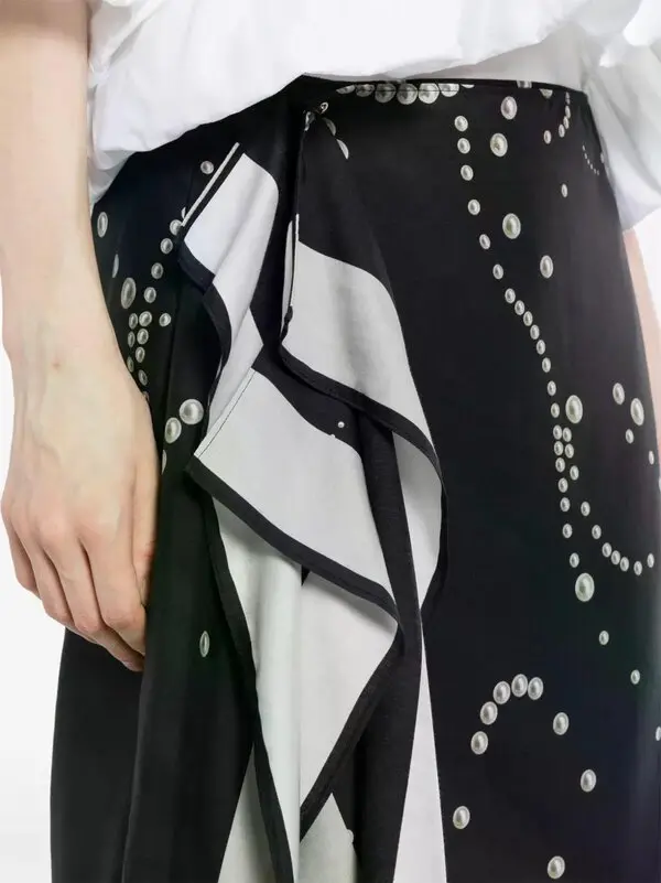 JNBY Pearl-print Wrap Skirt