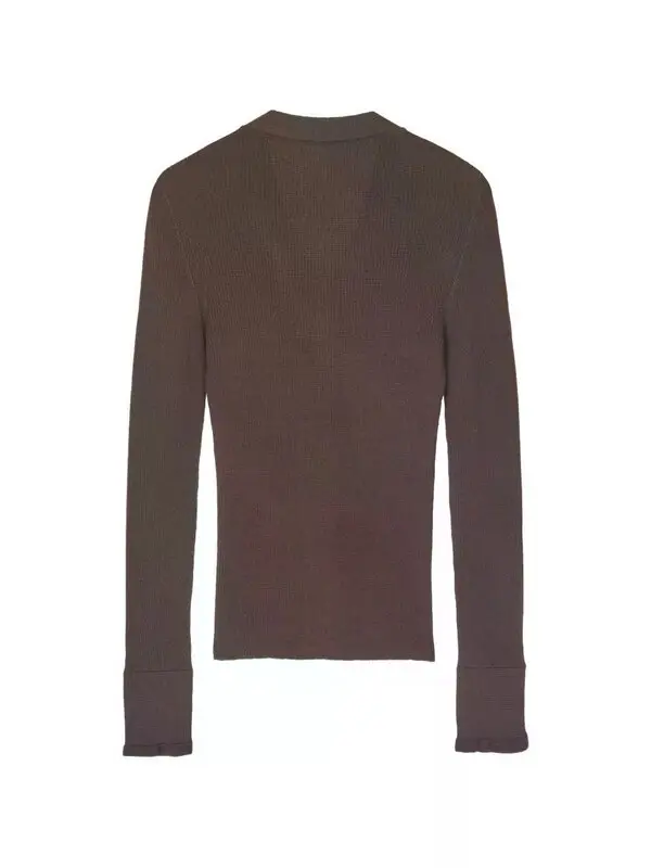 Cecilie Bahnsen Ribbed Wool Cardigan With Flower Buttons
