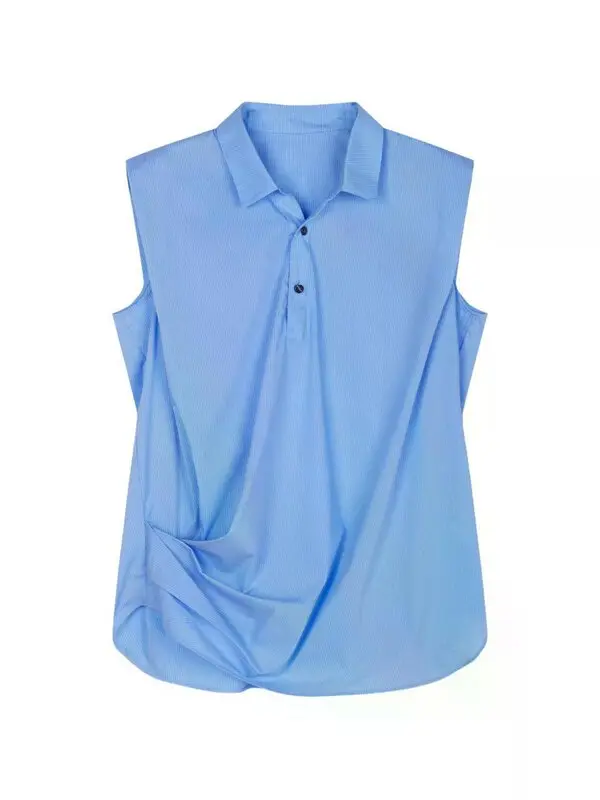 JNBY Draped Striped Sleeveless Shirt - Blue