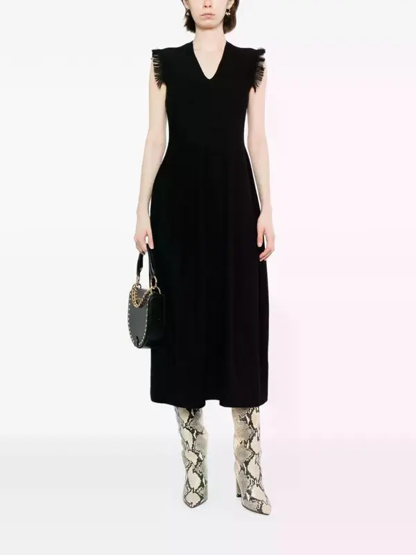 LESS Fringed Midi Dress