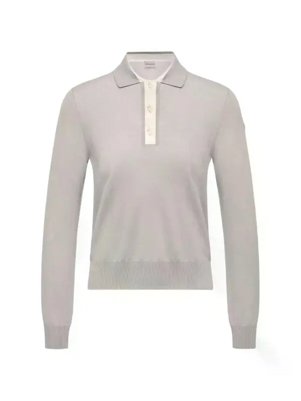 Moncler Long-sleeve Polo Sweater
