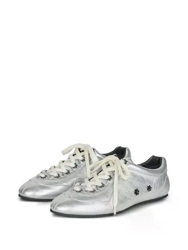 Cecilie Bahnsen Flower-embellished Leather Sneakers