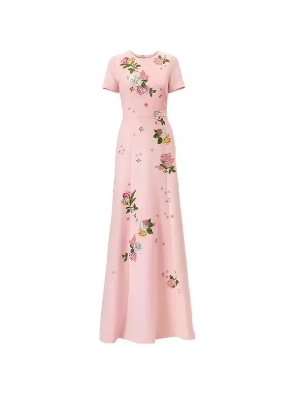 Carolina Herrera Embroidered Maxi Dress - Pink