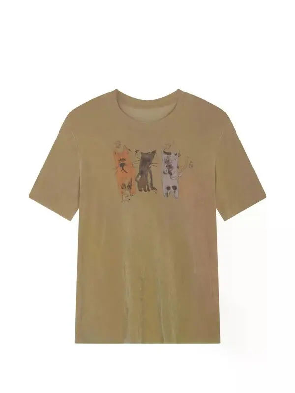 JNBY Printed Velvet T-shirt - Brown