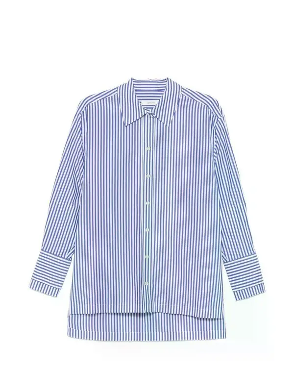 JOSEPH Theia Vertical-stripe Long-sleeve Shirt - Blue