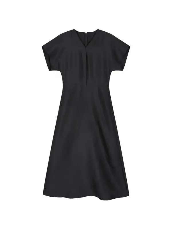 JNBY V-neck Dolman Sleeve Dress With Raw Edge Detailing - Black