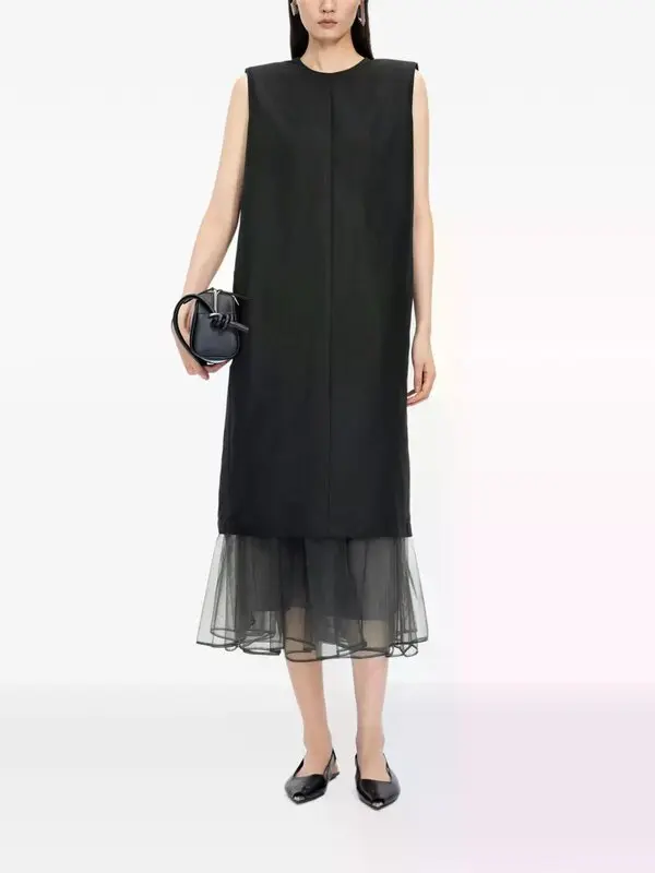 JNBY Sleeveless Mini Dress With Padded Shoulders - Black