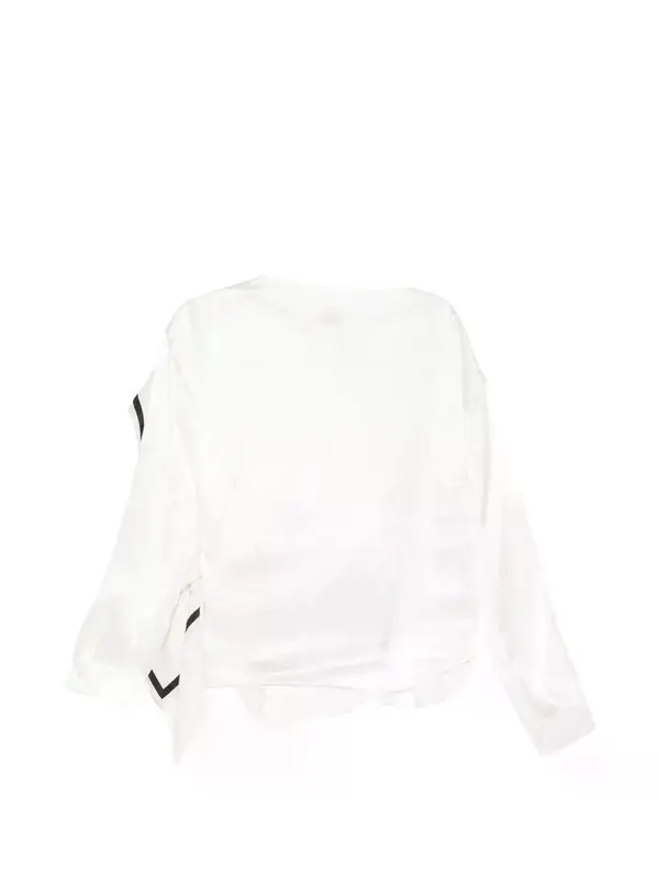JNBY Pearl-print Draped Blouse - White