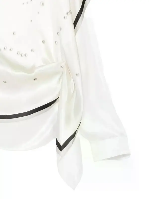 JNBY Pearl-print Draped Blouse