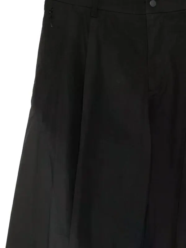 CROQUIS Curved-leg Poplin Trousers - Black