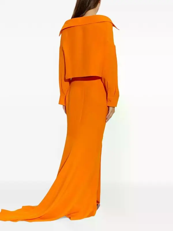 Balenciaga Off-shoulder Silk Cady Maxi Dress
