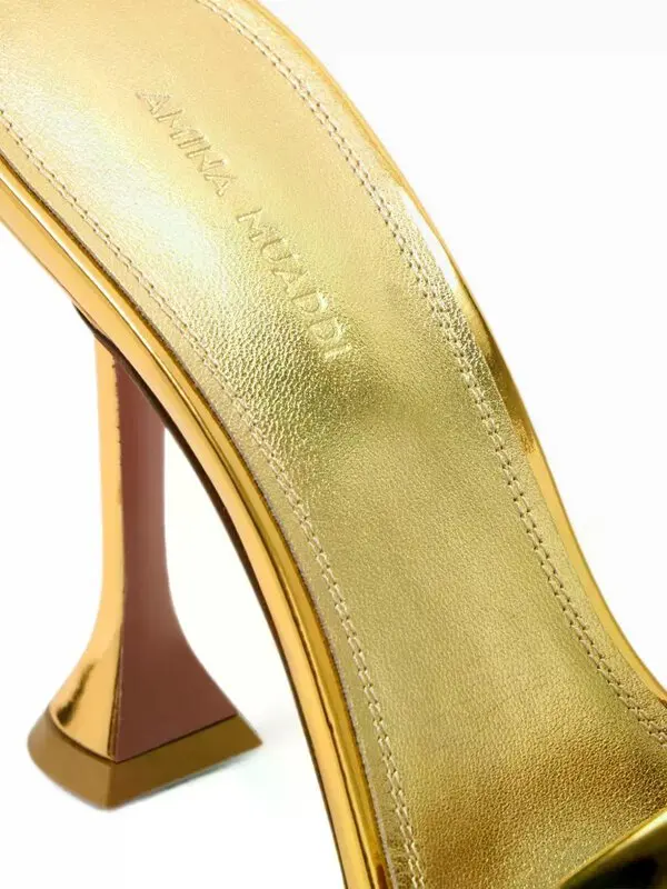 Amina Muaddi Metallic Sandals