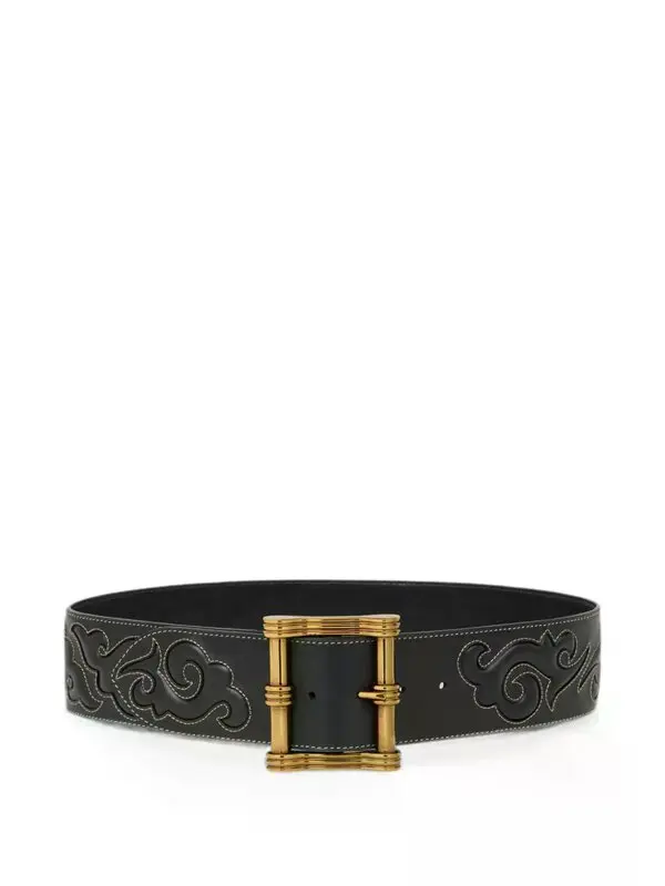 Etro Leather Belt With Texan Embroidery