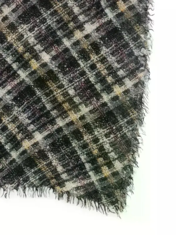 Faliero Sarti Scott Check-pattern Frayed Scarf