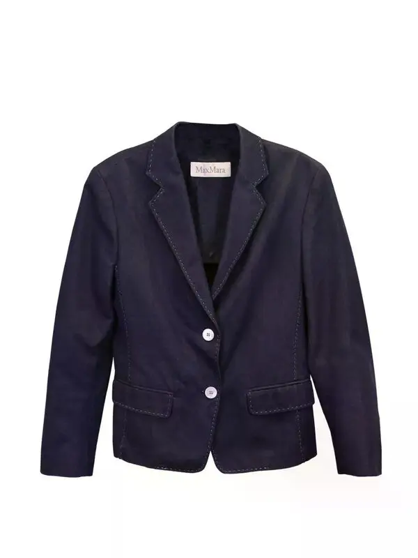 Max Mara Contrast-stitch Denim Blazer