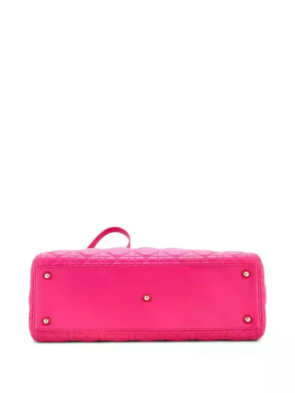 Dior Lady Bag Cannage Quilt Lambskin Tote Bag - Pink