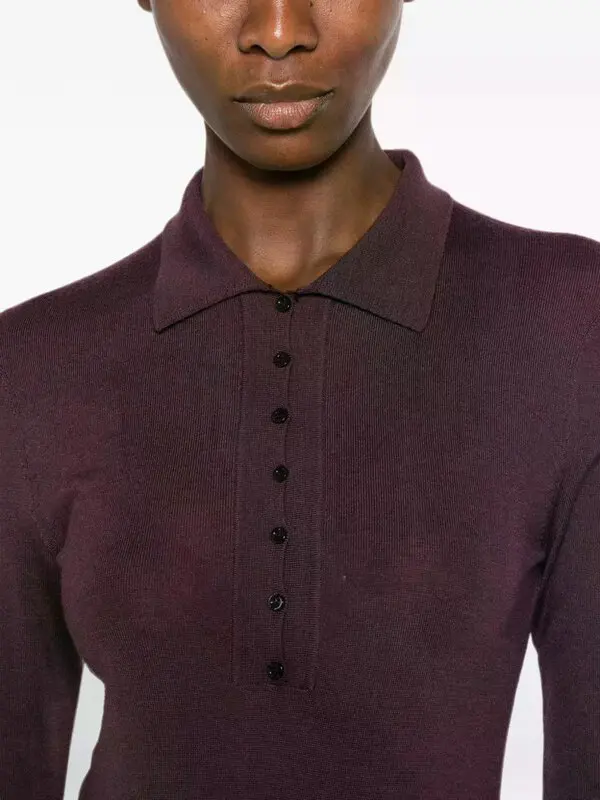 Pinko Ribbed Knit Polo Bodysuit