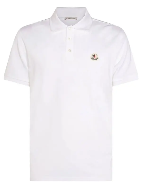 Moncler Polo In Cotone Piqué Con Patch Logato
