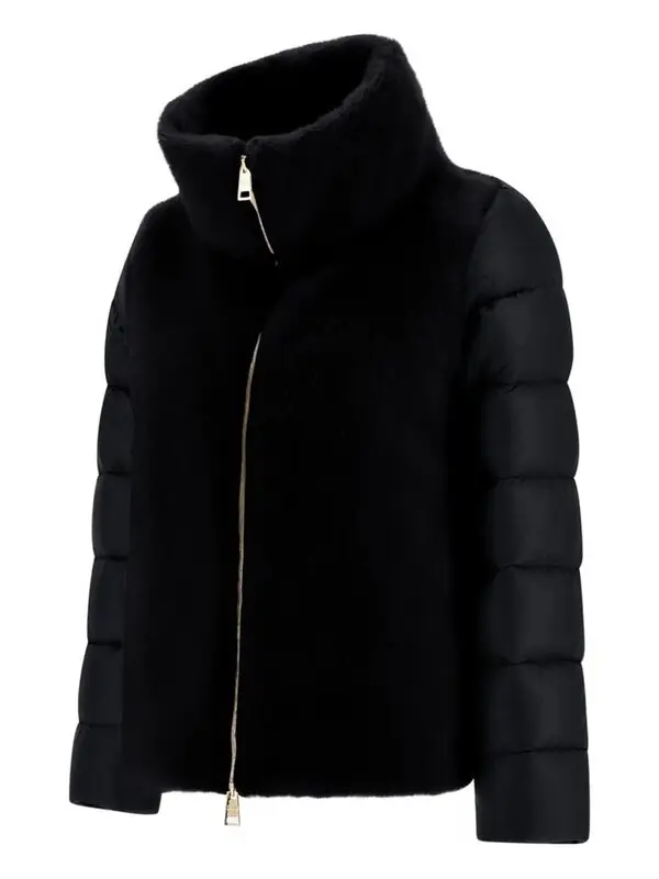 Herno Faux Fur-insert Zip-up Padded Jacket - Black