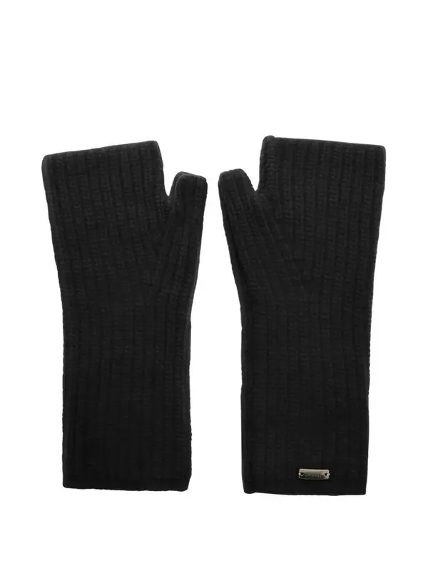 Herno Wool Ribbed Fingerless Gloves