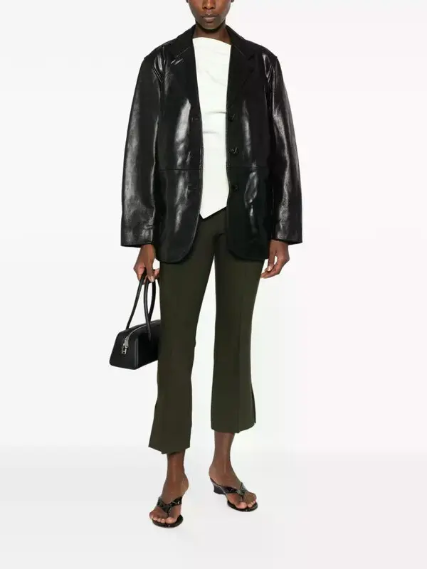 Vince Seam-detail Side-slit Trousers - Green