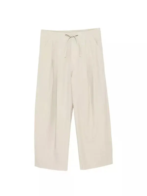 LESS Drawstring Pleated Trousers - Neutrals