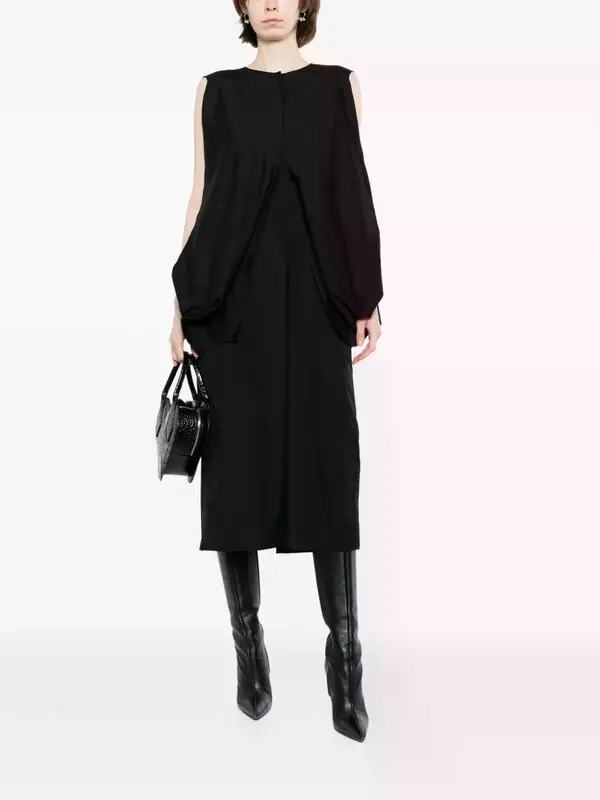 LESS Draped Midi Dress