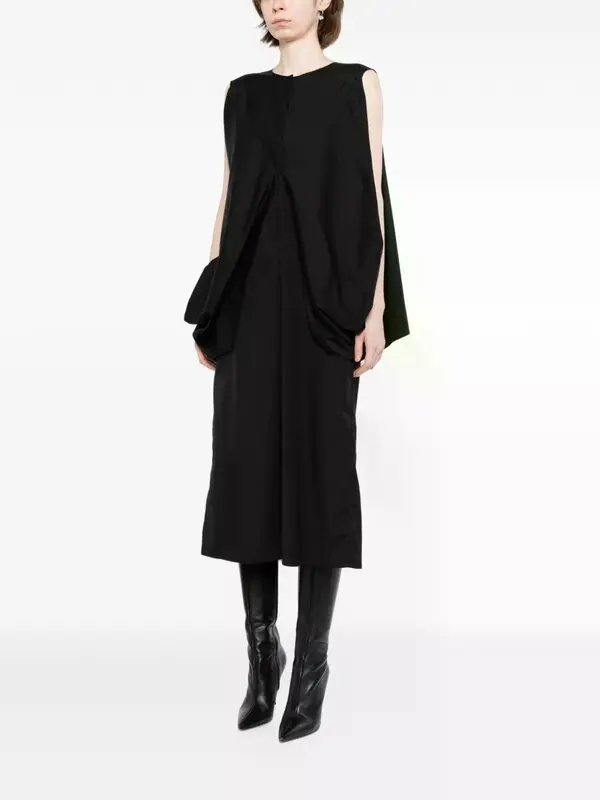 LESS Draped Midi Dress