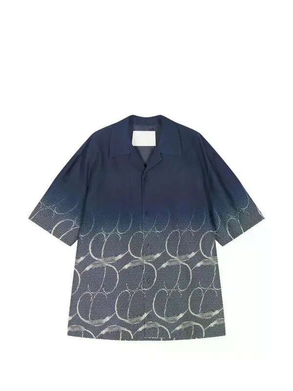 CROQUIS Printed Short-sleeve Shirt - Blue