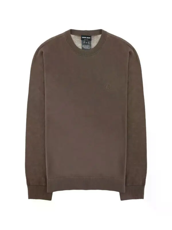 Giorgio Armani Logo-embroidered Virgin Wool Sweater