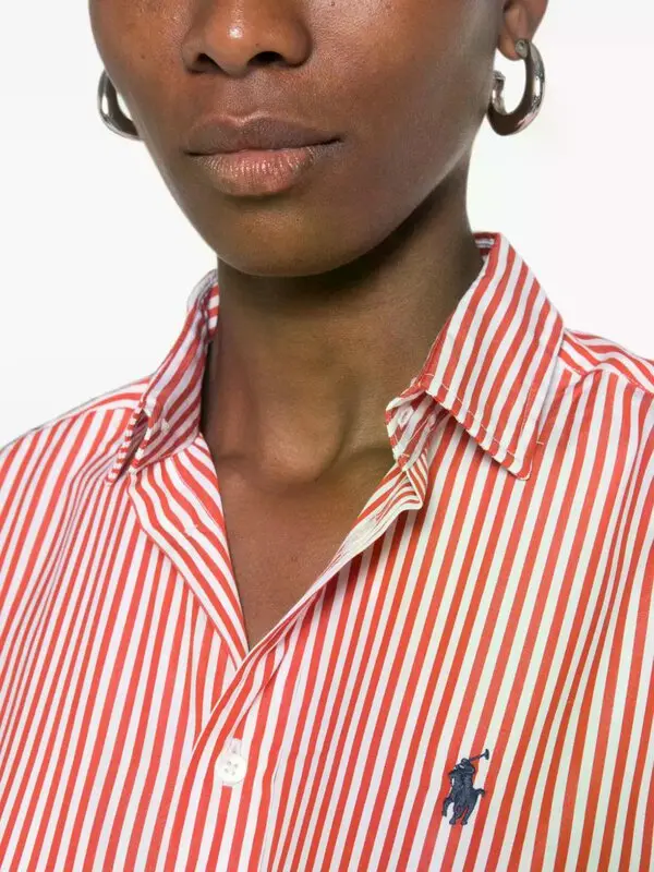 Polo Ralph Lauren Vertical Stripe Embroidered Logo Shirt