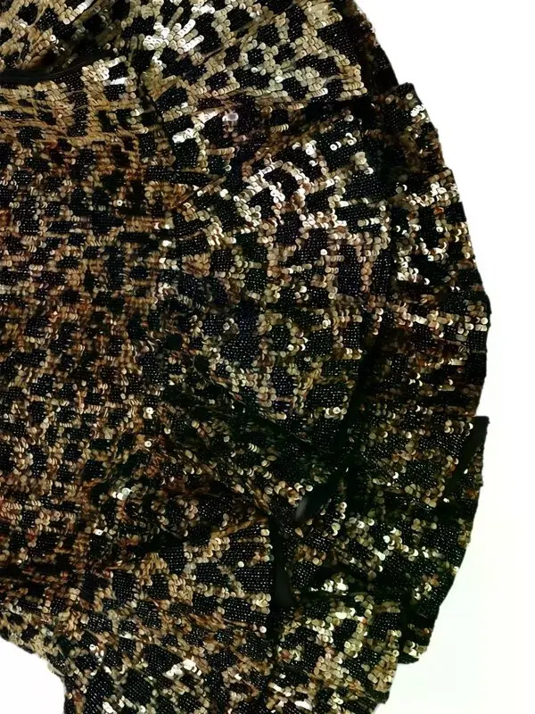 Valentino Garavani Sequinned Leopard-pattern Ruffled Playsuit