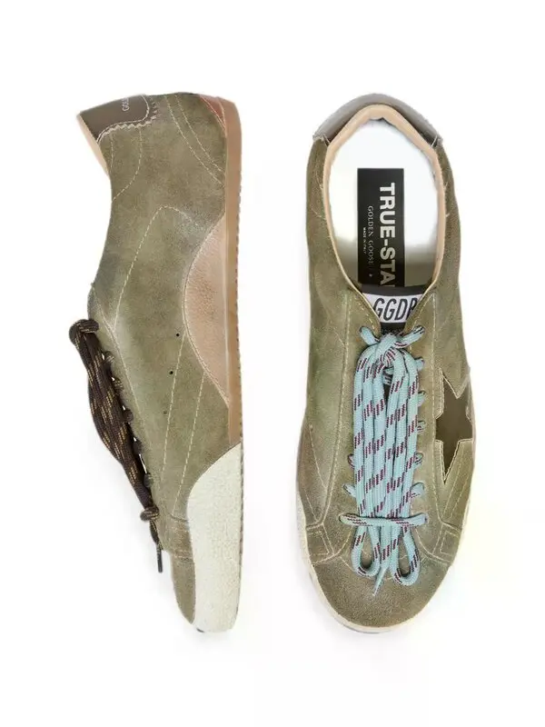 GOLDEN GOOSE True-star Sneakers In Olive Suede - Green