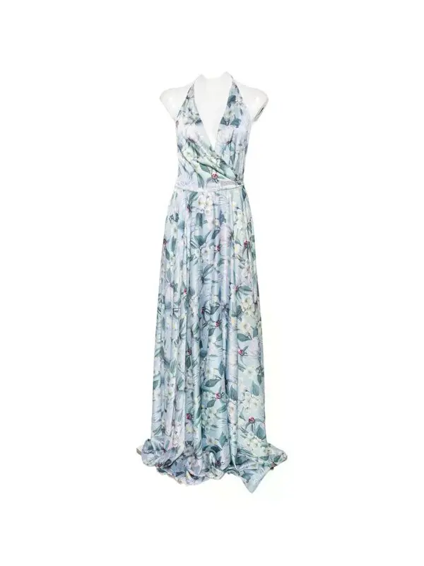 GIADA CURTI Floral Print Halterneck Maxi Dress